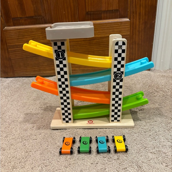 Top Bright | Toys | Top Bright Wooden Race Track Ramp With 4 Mini Cars ...